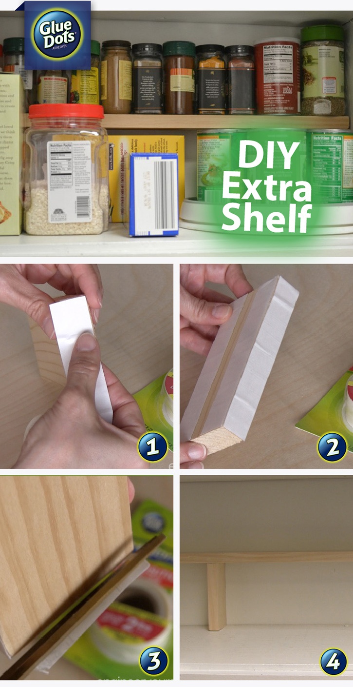 How to Add an Extra Shelf Inside a Cabinet with HybriBond Tape