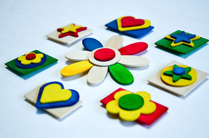 Layered Wooden Magnet Set