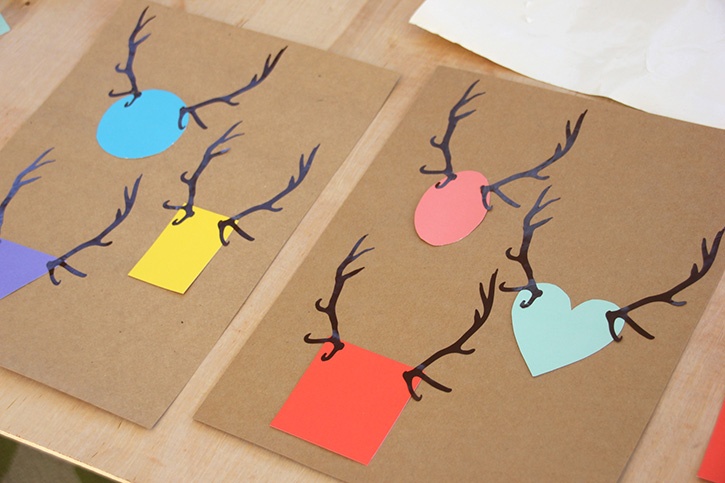 Reindeer Shape Sorter Card Game for Kids